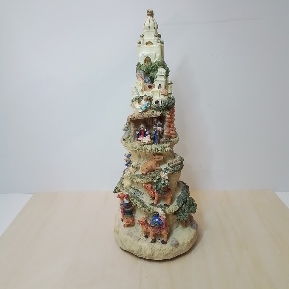 Holiday | Nativity Scene Tower Music Box Plays Christmas Carol With ...
